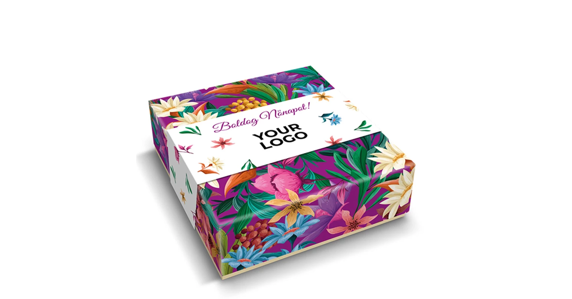 Nőnapi bonbonok logózható - Ajándékküldés díszdobozban